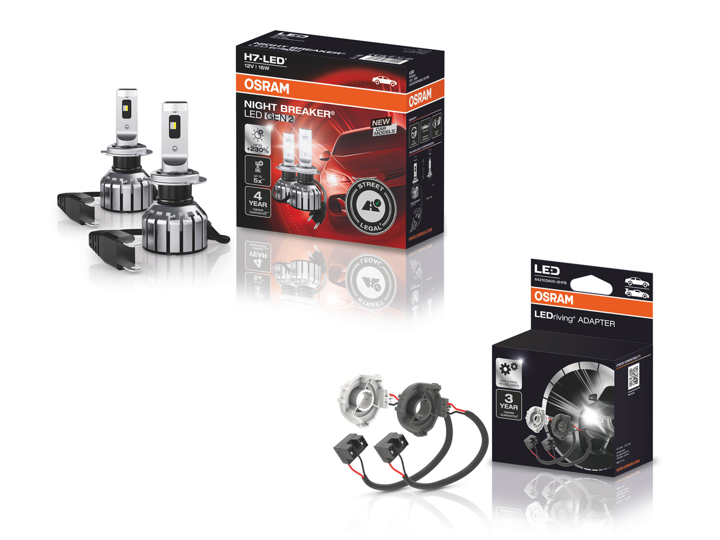 OSRAM Night Breaker H7 LED GEN2 Abblendlicht SET für VW Golf 7 Typ 5G 2012-2017 mit Straßenzulassung