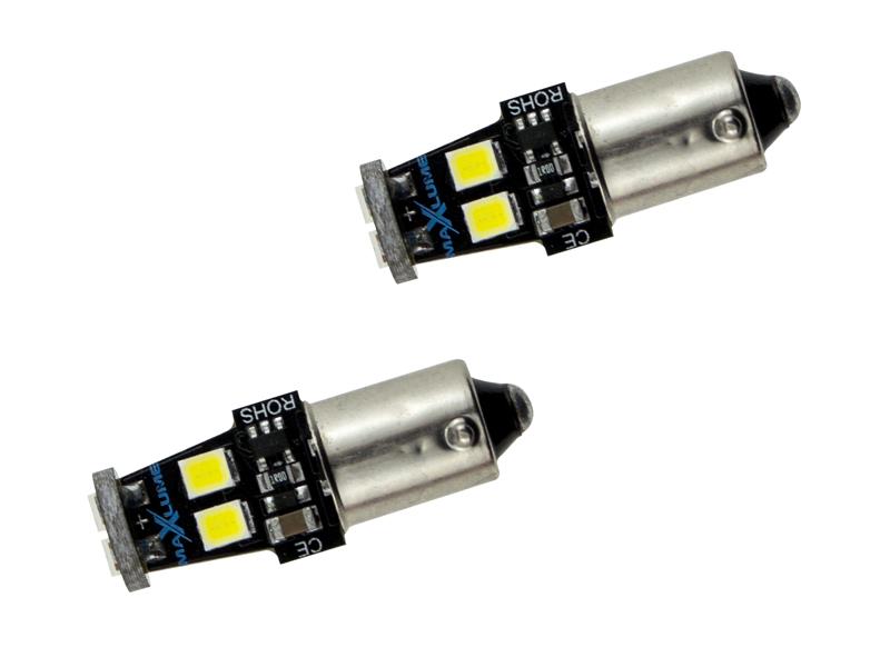 2x MaXlume® 6x SMD 2835 Ultra CAN-Bus LED 360LM Ba9s T4W Metallsockel ...
